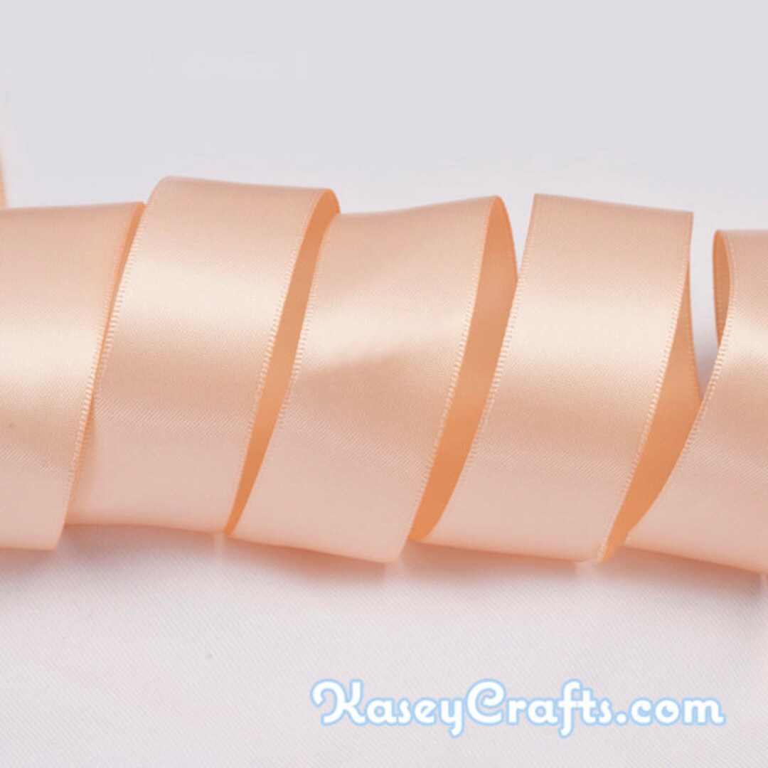 Petal Peach Ribbon, Double Faced Satin Ribbon, Widths Available: 1 1/2 ...