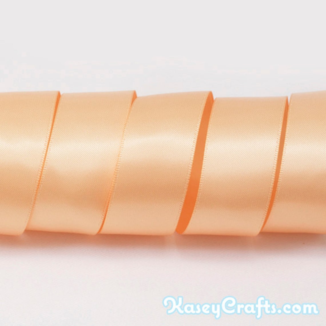 Peach Ribbon, Double Faced Satin Ribbon, Widths Available: 1 1/2, 1, 6/ ...