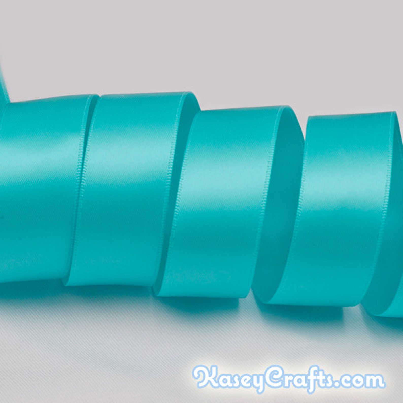 Turquoise Ribbon, Double Faced Satin Ribbon, Widths Available: 1 1/2 ...