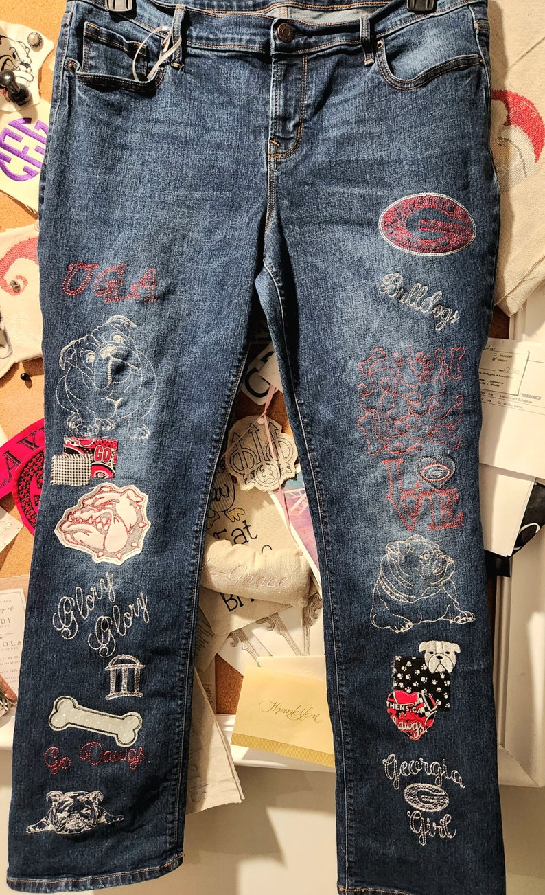 UGA Game Day Jeans - Etsy
