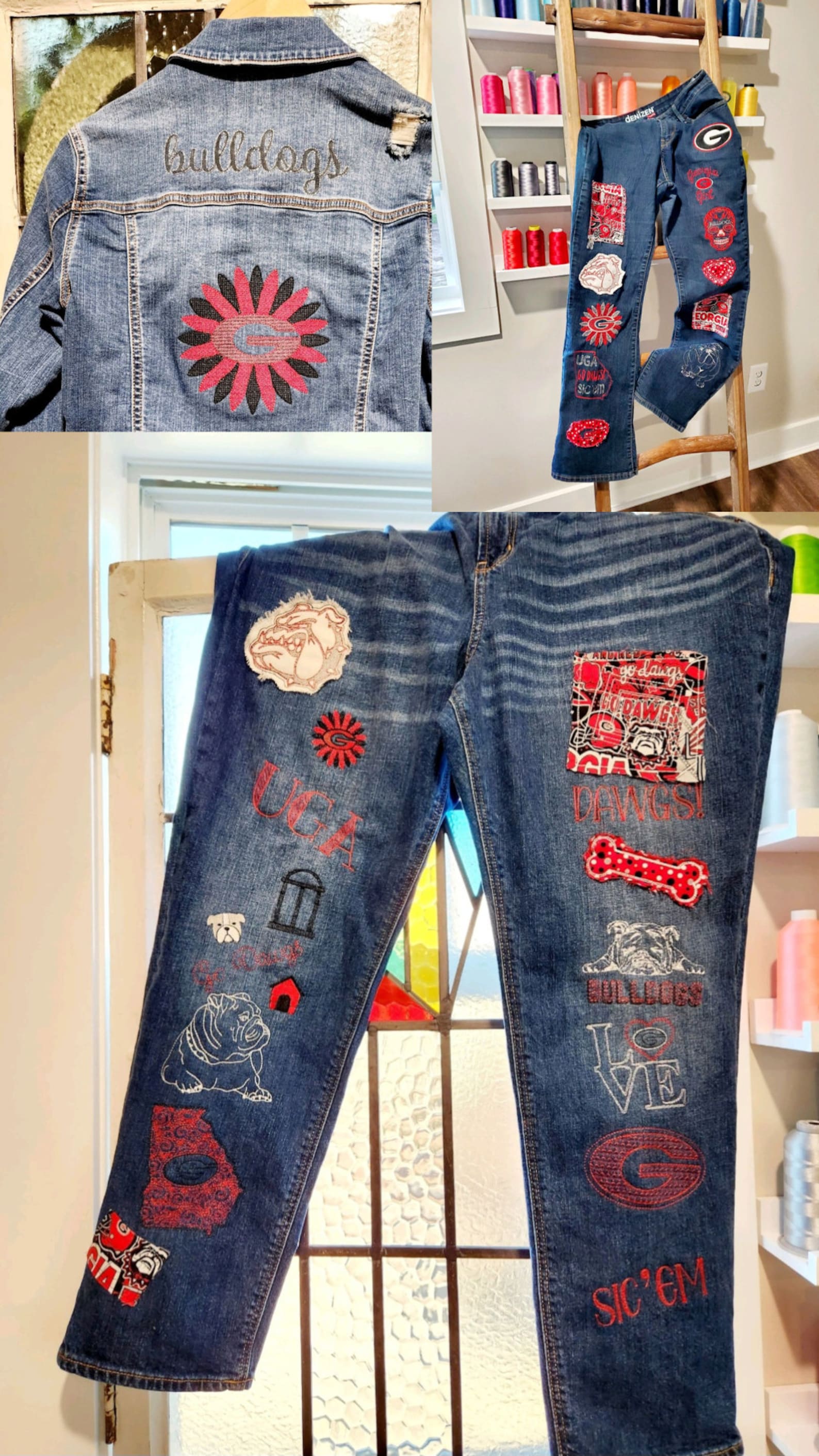 UGA Game Day Jeans - Etsy