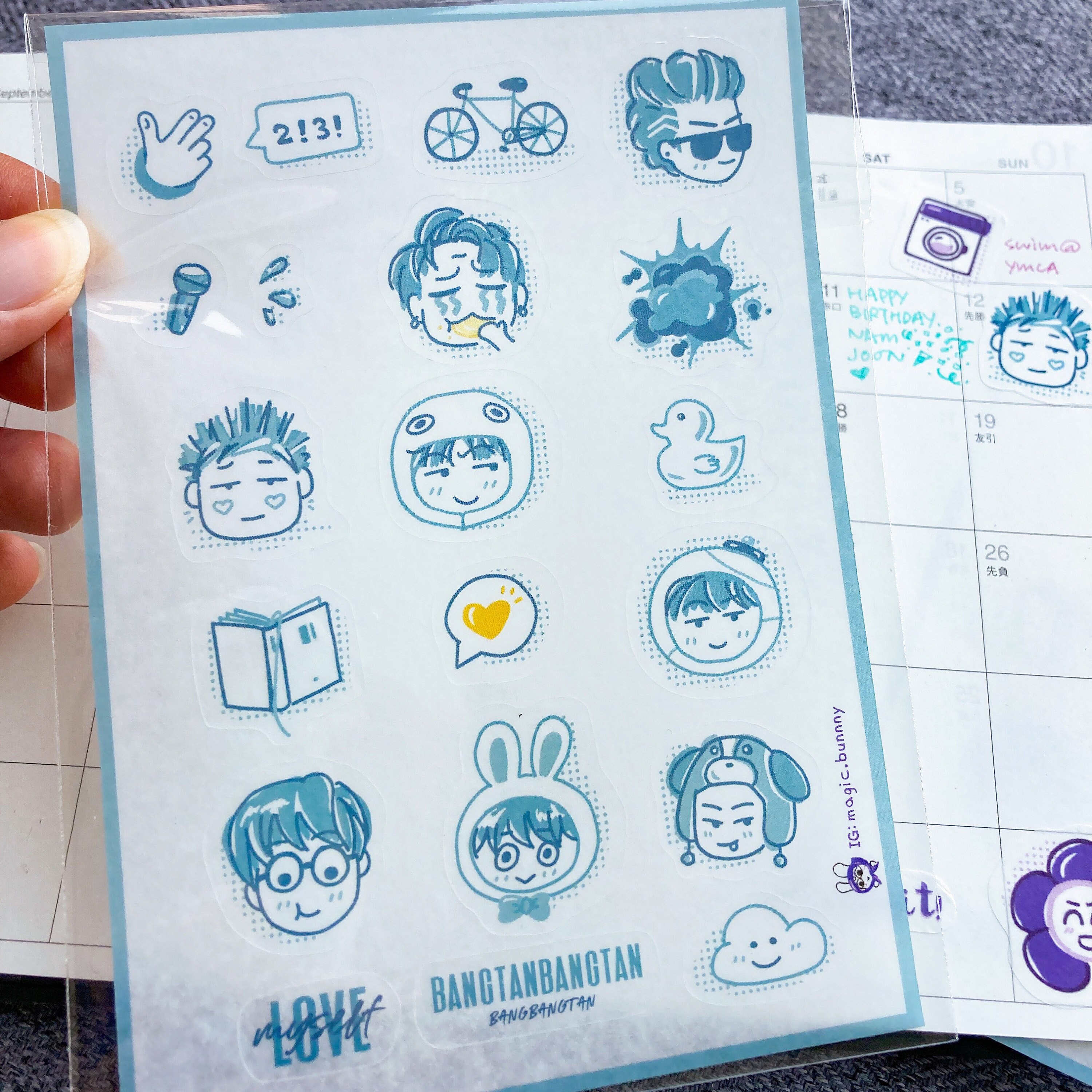 BTS RM Buff Namjoon Sticker waterproof sticker for laptops water ...