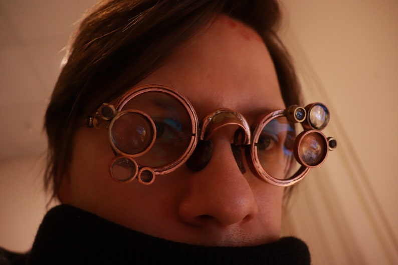 Steampunk glasses with many lenses. | Etsy
