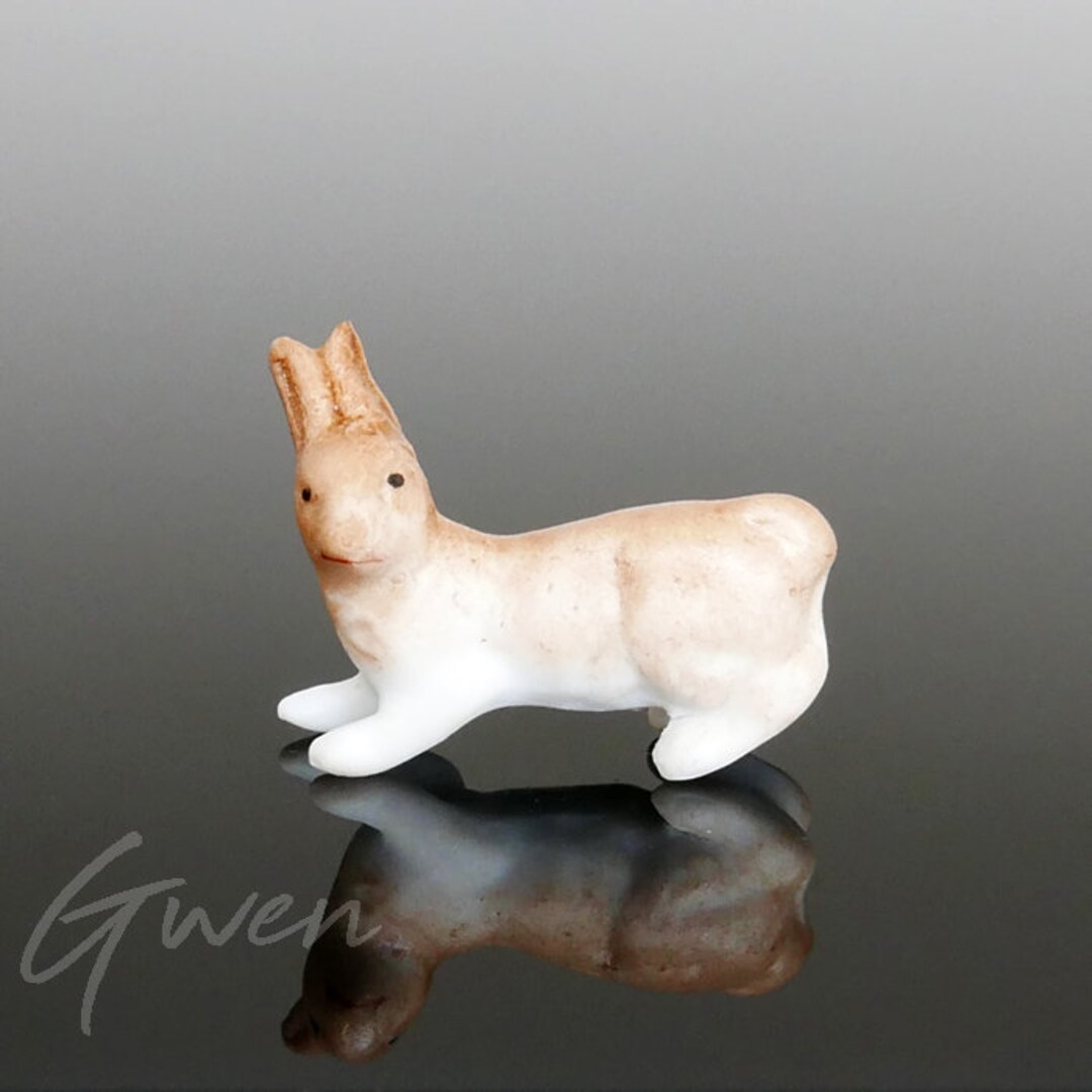 Antique German Bisque Miniature, Easter Rabbit Figurine, Hertwig Putz ...