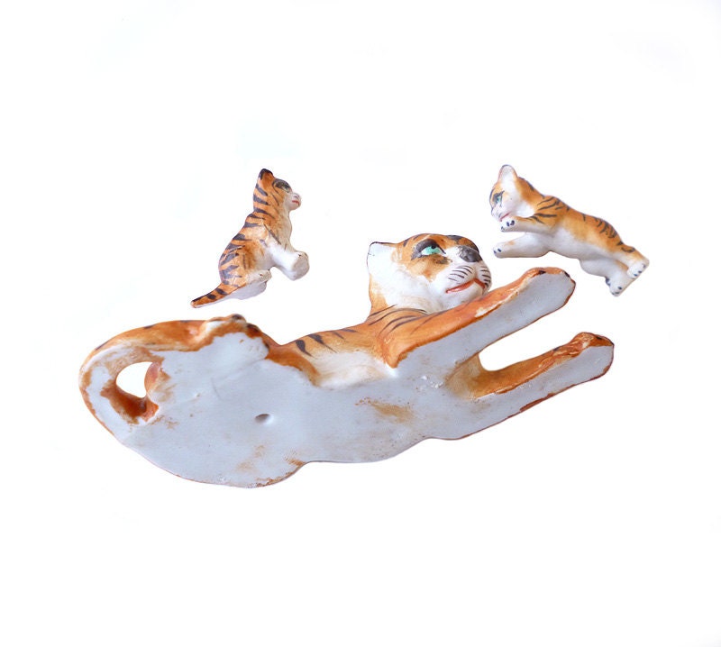 Antique German Bisque Miniature Tiger Putz Figurine - Etsy