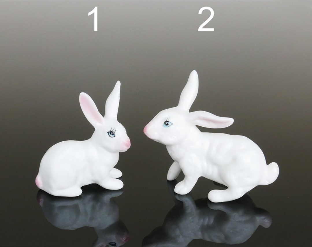 Vintage Miniature White Rabbit, Easter Bunny Figurine, Mini Bone China ...