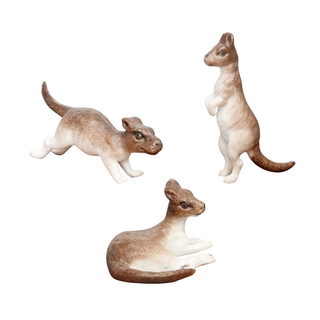 Antique German Bisque Kangaroo Figurine, Hertwig Miniature Dollhouse ...