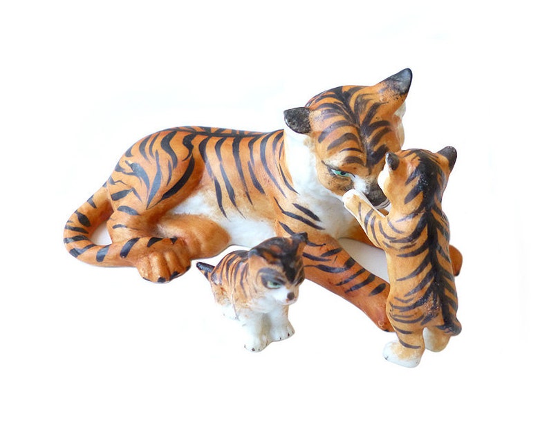Antique German Bisque Miniature, Tiger Putz Figurine, Dollhouse Zoo ...