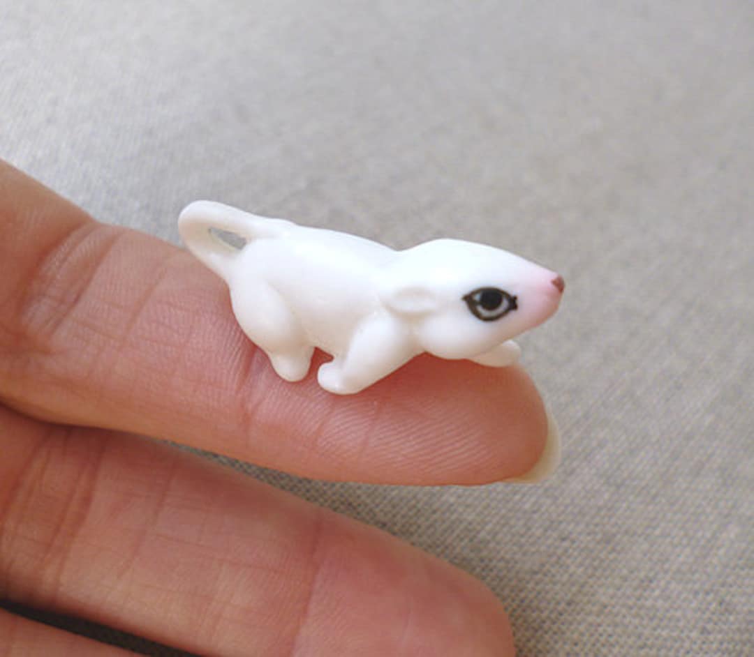 Vintage Miniature White Mouse, Tiny Rat Figurine, Mini Bone China Mice ...