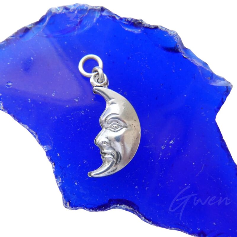 Silver Moon Charm - Etsy