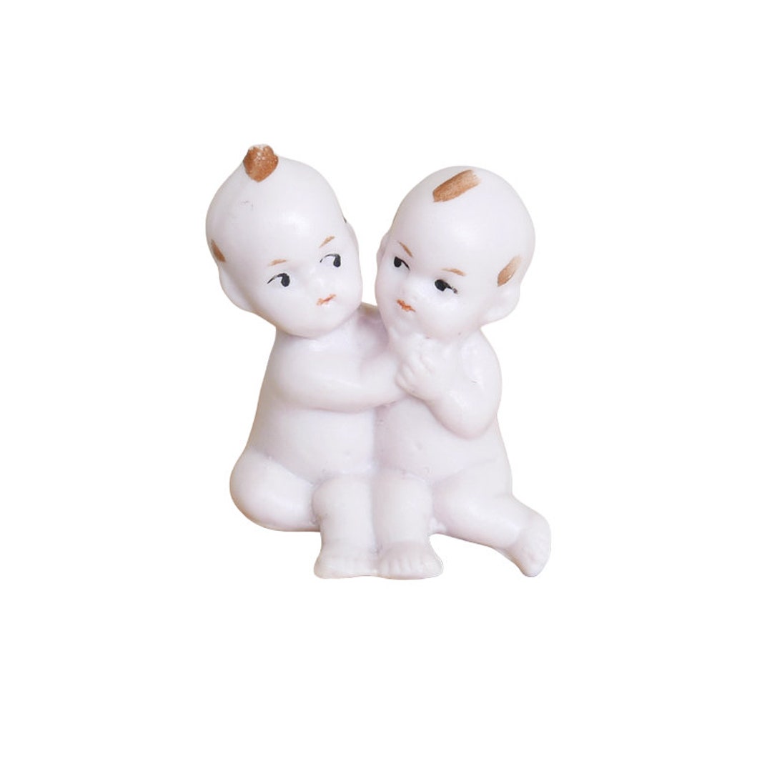 Antique German Bisque Twins Figurine, Tiny Pink Kewpie Babies ...
