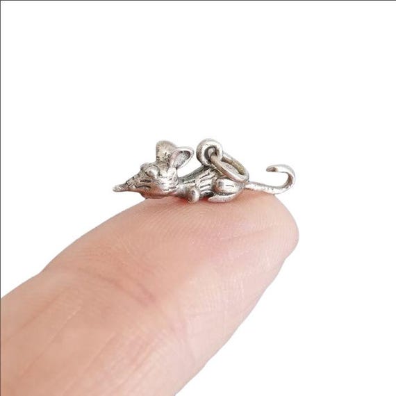 Vintage Tiny Mouse Charm, Miniature Mice Pendant, 20m… - Gem