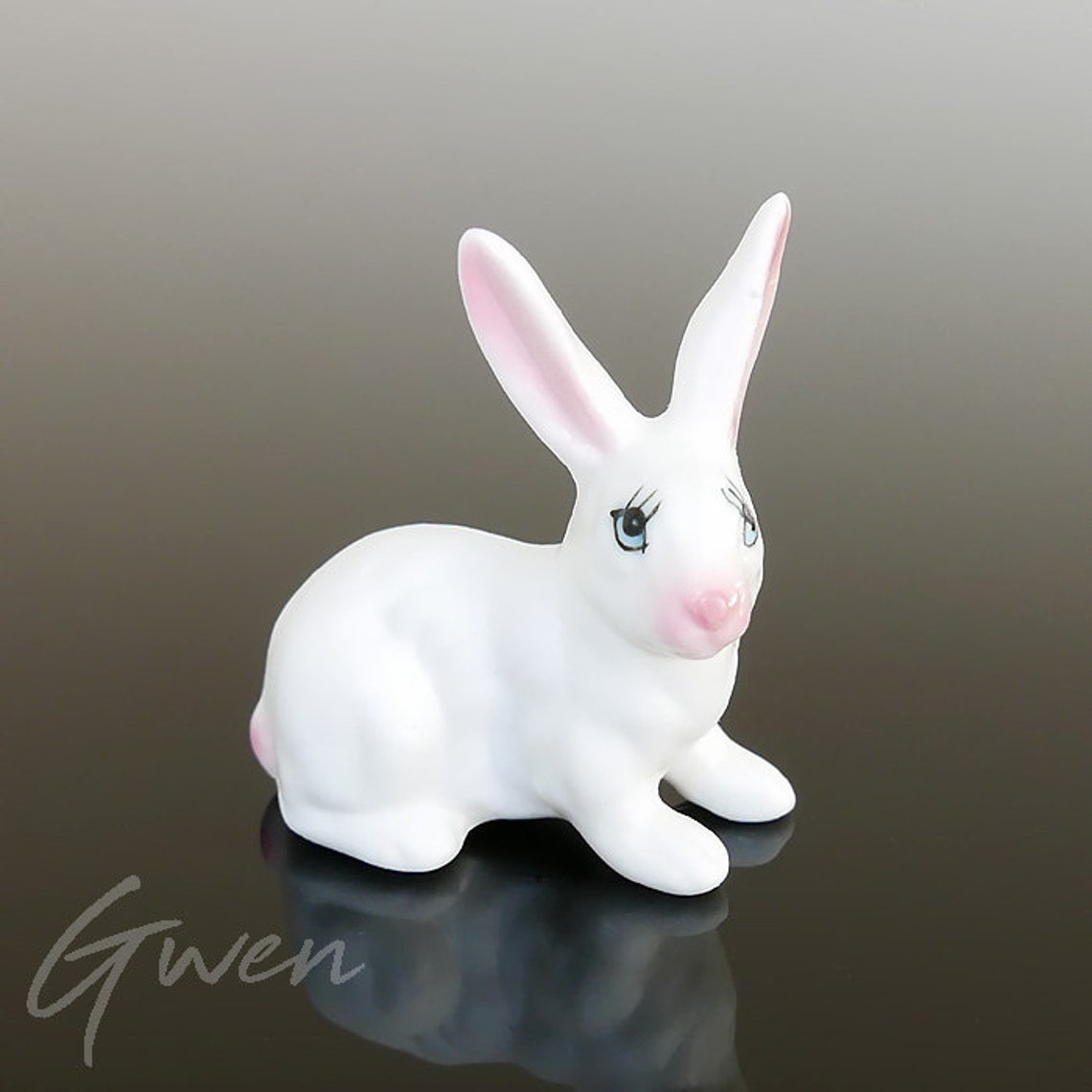 Vintage Miniature White Rabbit, Easter Bunny Figurine, Mini Bone China ...