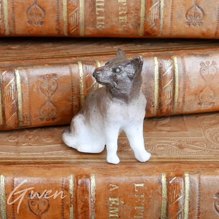 Antique German Bisque Miniature, Wolf Dog Figurine, Hertwig Putz Figure ...