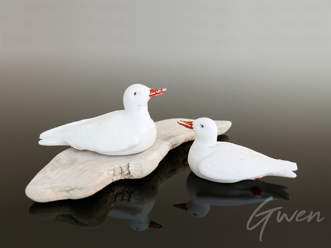 Antique German Bisque Miniature, Dove Bird Figurine, Seagull Couple ...