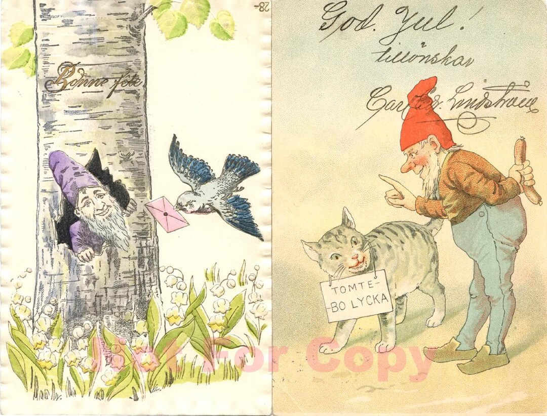 Antique Original Postcard, 1900 Embossed Gnome Lithograph, 1903 Dwarf ...