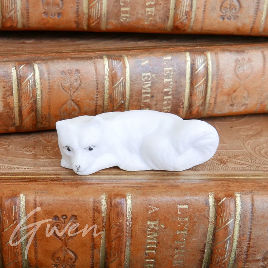 Antique German Bisque Miniature, White Spitz Dog Figurine, Hertwig Putz ...