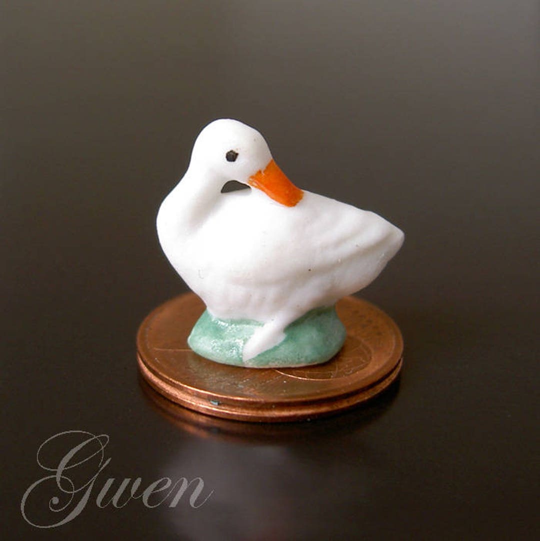 Antique German Bisque Miniature, Goebel Duck Figurine, Tiny Goose ...