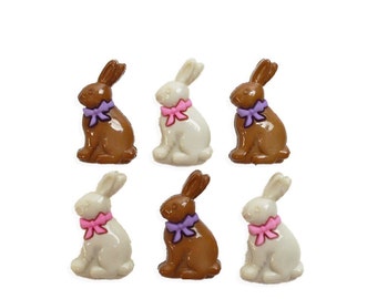 3 Little White Chocolate Bunnies Shank Buttons Size 3/4 - Etsy