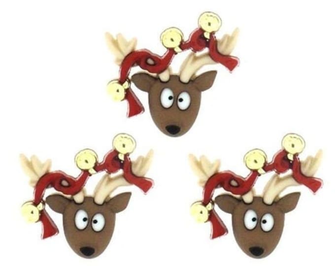 3 Different Sizes Brass Reindeer Buttons 7/8 3/4 5/8 - Etsy