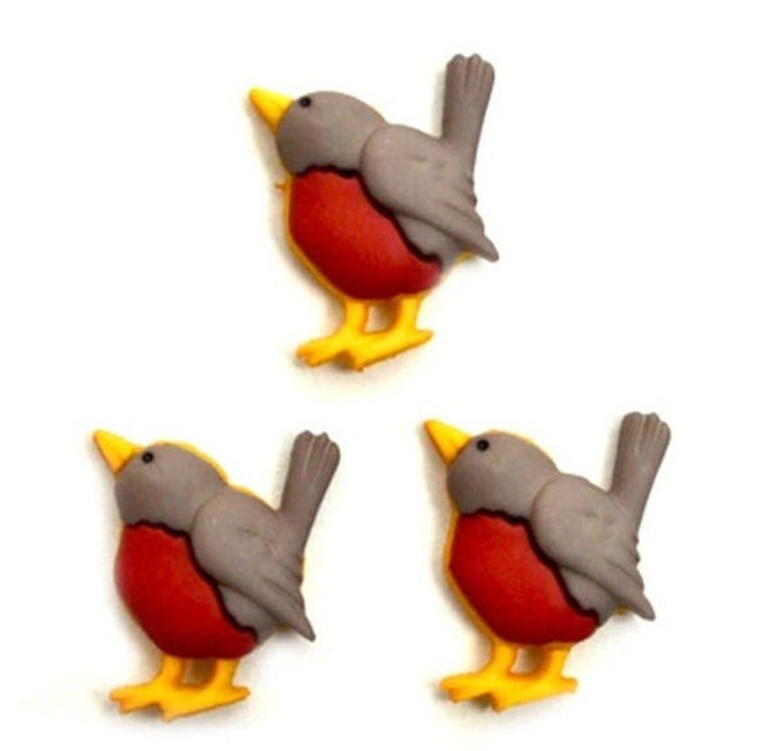 ROBIN BIRD BUTTONS - Etsy