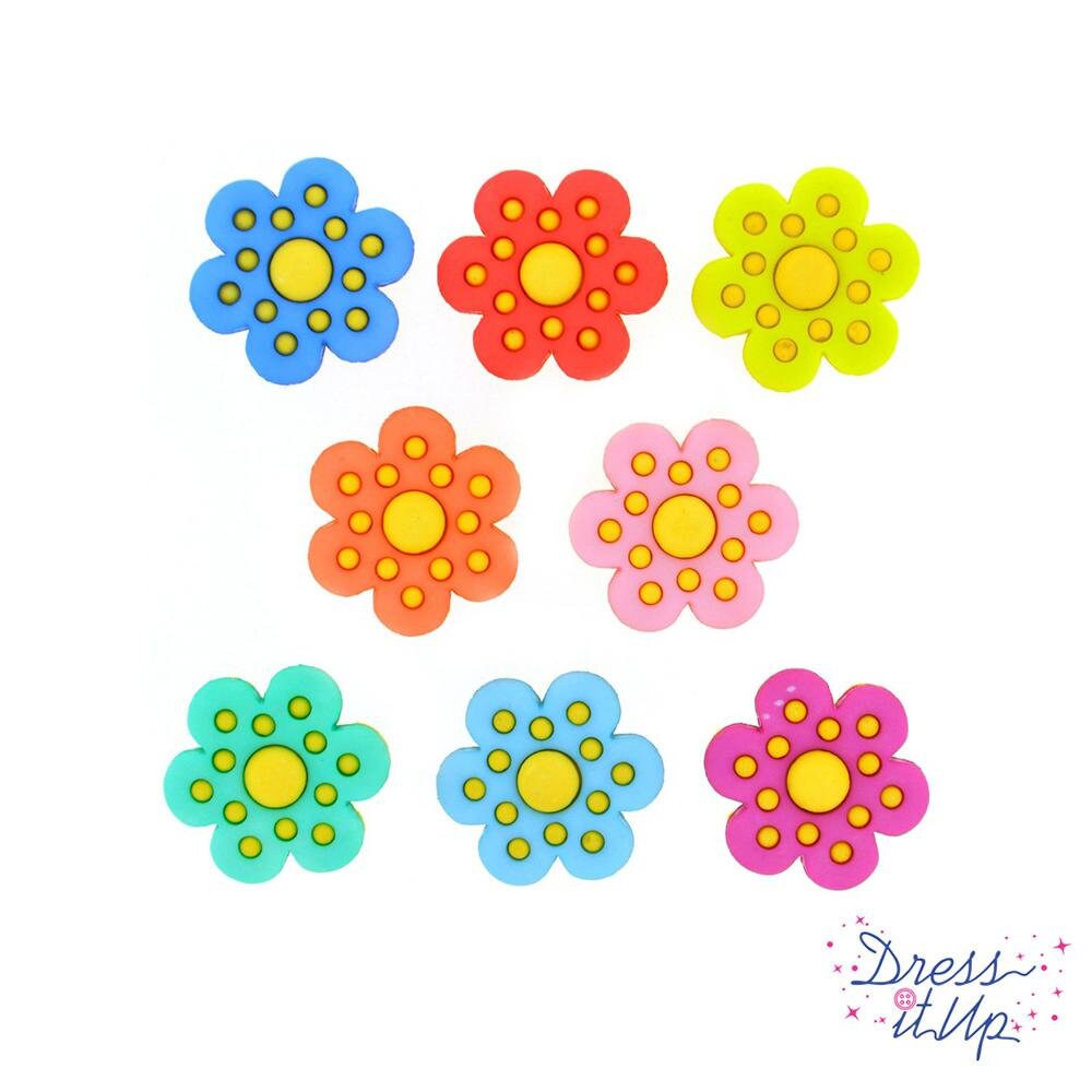 POLKA DOT FLOWER Buttons - Etsy