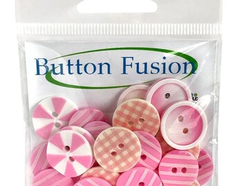 100 Buttons, Shades of Pink, Berry Blend Button Mix, Assorted Sizes ...