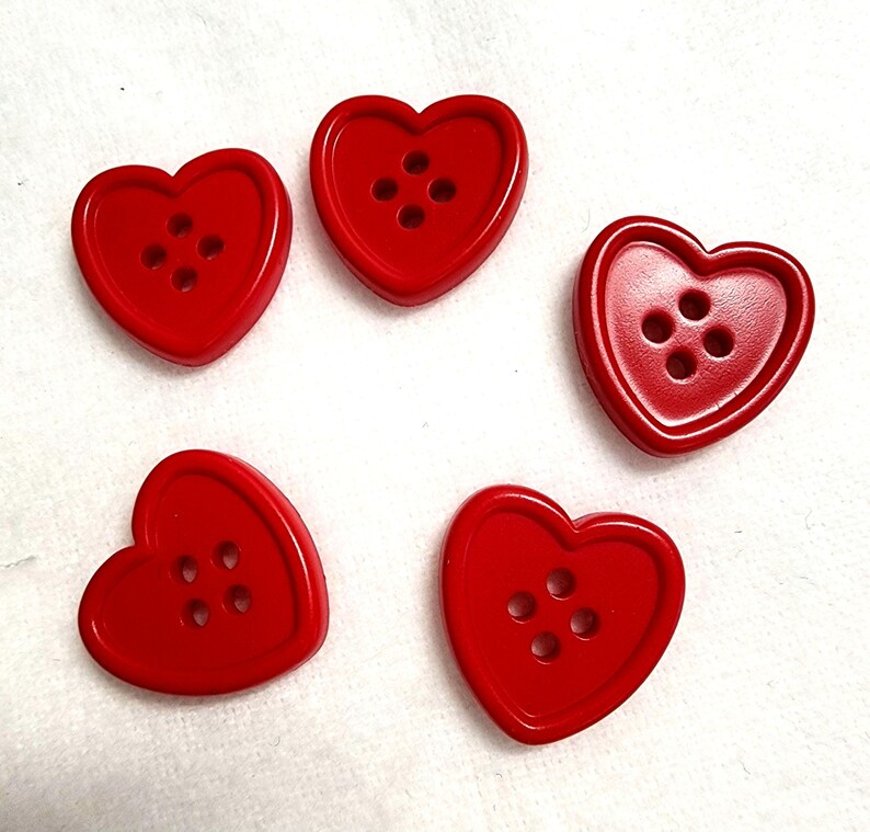 WINE RED HEART Buttons - Etsy