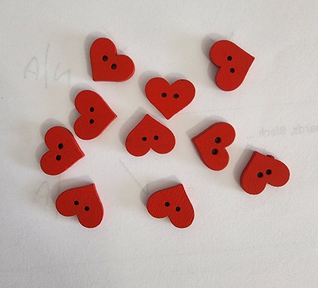 RED HEART BUTTONS - Etsy