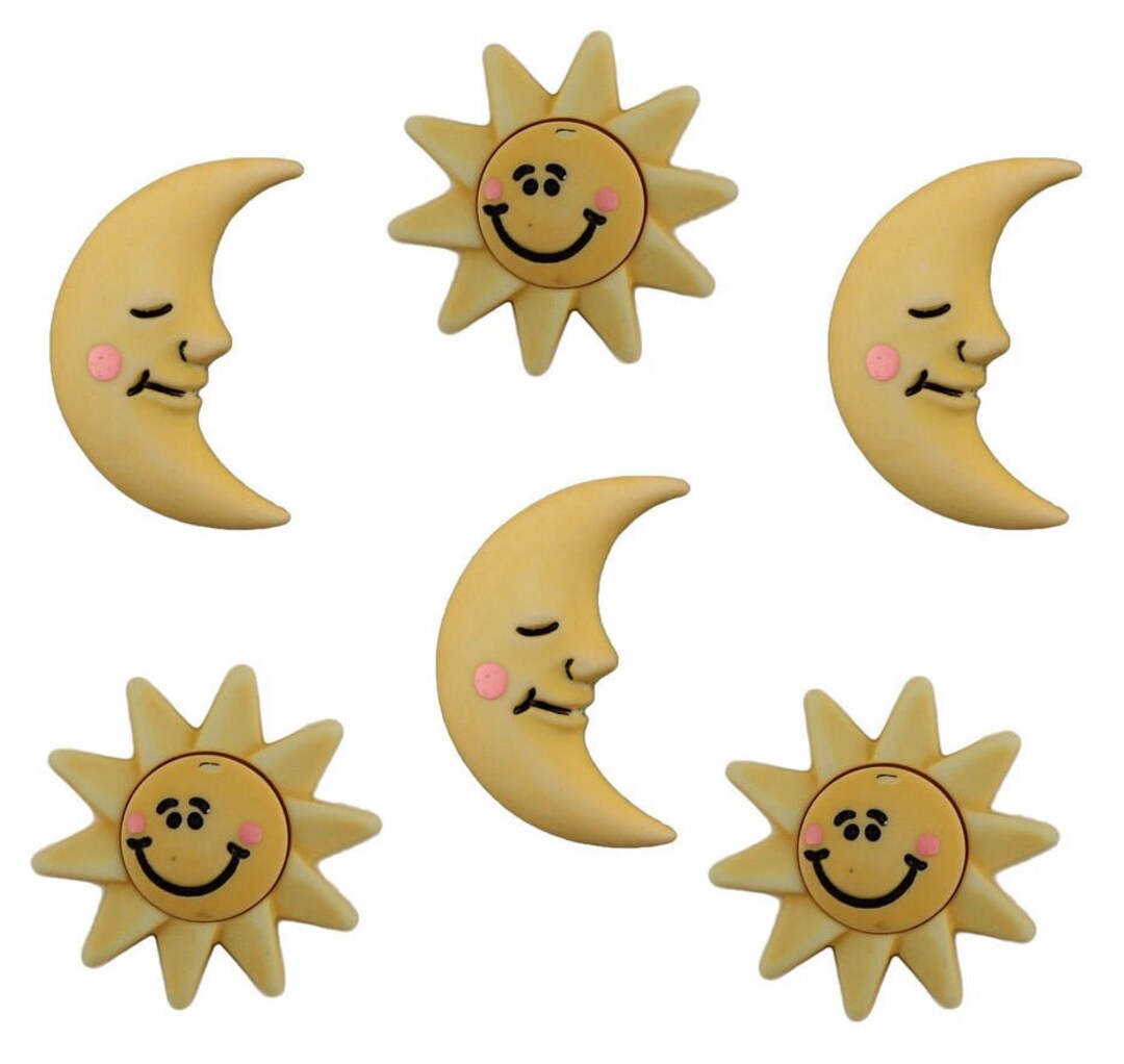 SUN AND MOON Buttons - Etsy