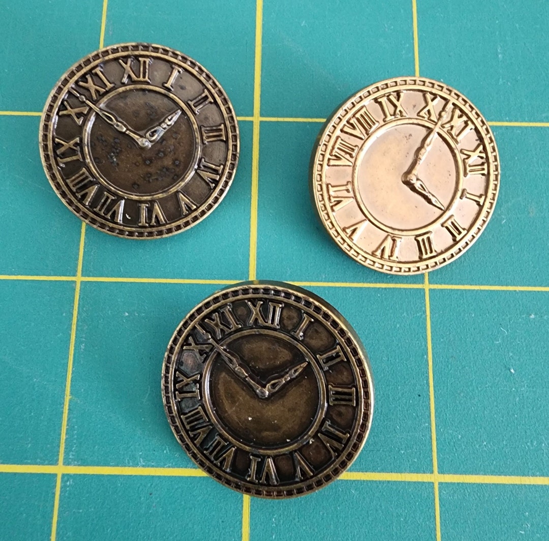 ROMAN CLOCK BUTTONS - Etsy