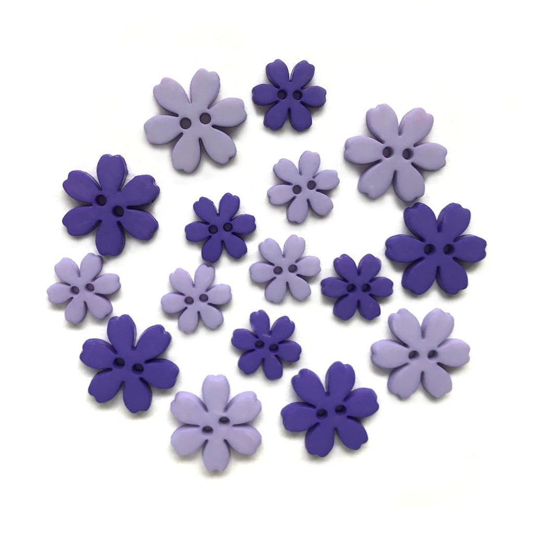 PURPLE FLOWER BUTTONS - Etsy