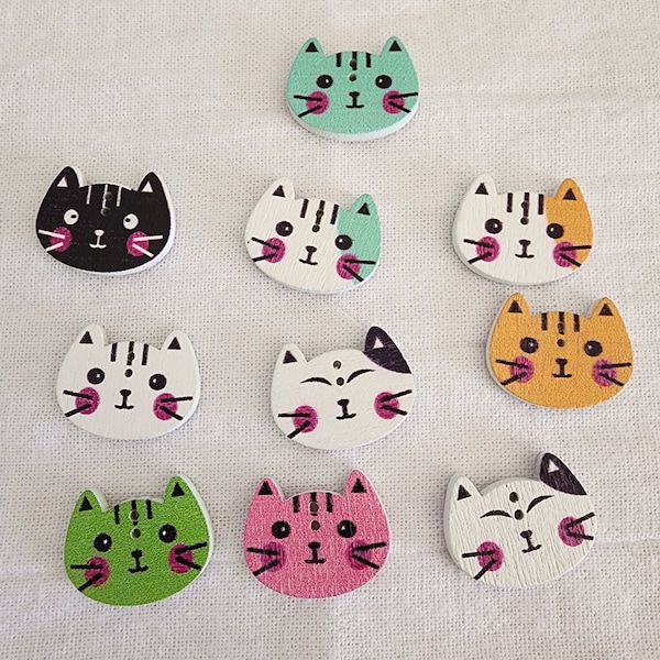 Cat Buttons - Etsy
