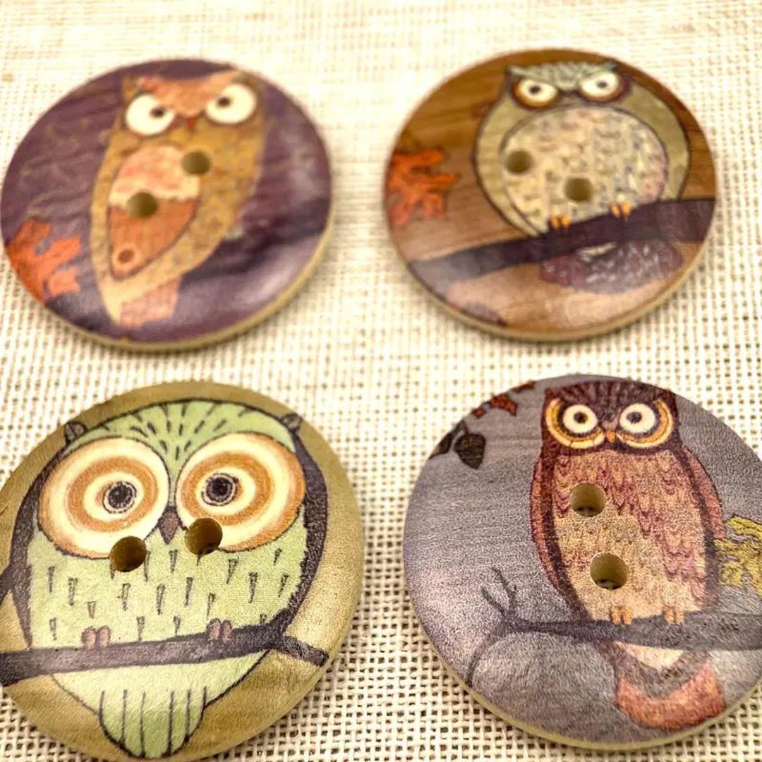 OWL BUTTONS 1" - Etsy