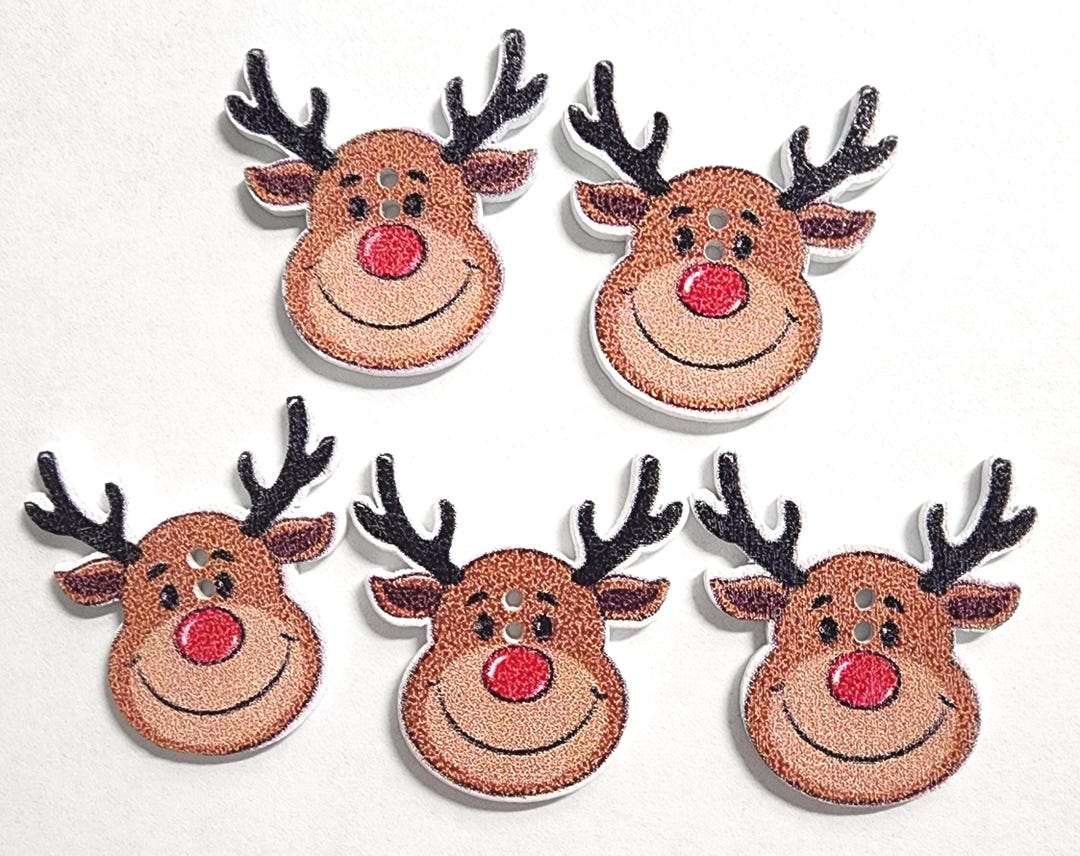 FLAT REINDEER BUTTONS - Etsy