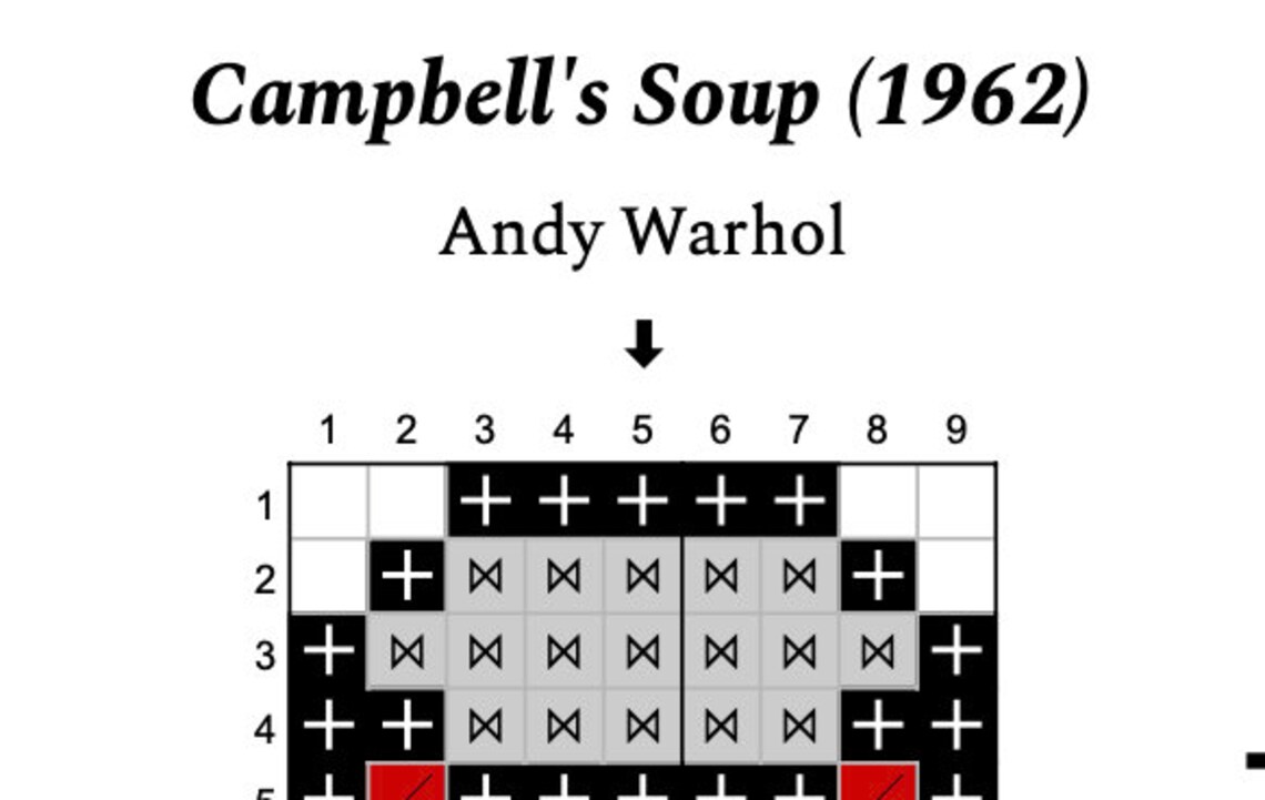 Pop Art Mini Icons Cross-stitch Pattern, Mini Art, PDF Download, Warhol ...