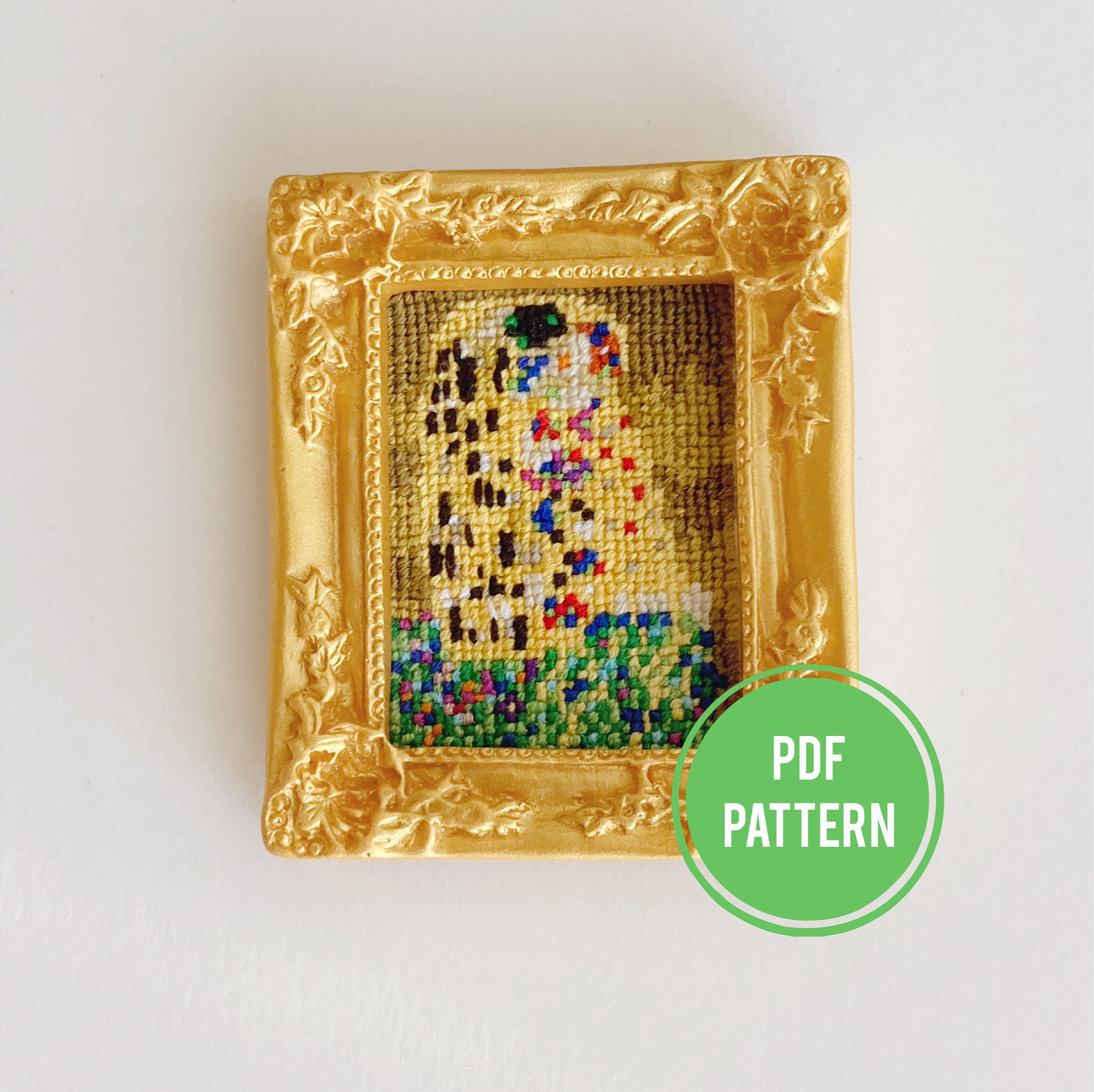 The Kiss Cross-stitch Pattern Mini Art PDF Download Gustav - Etsy