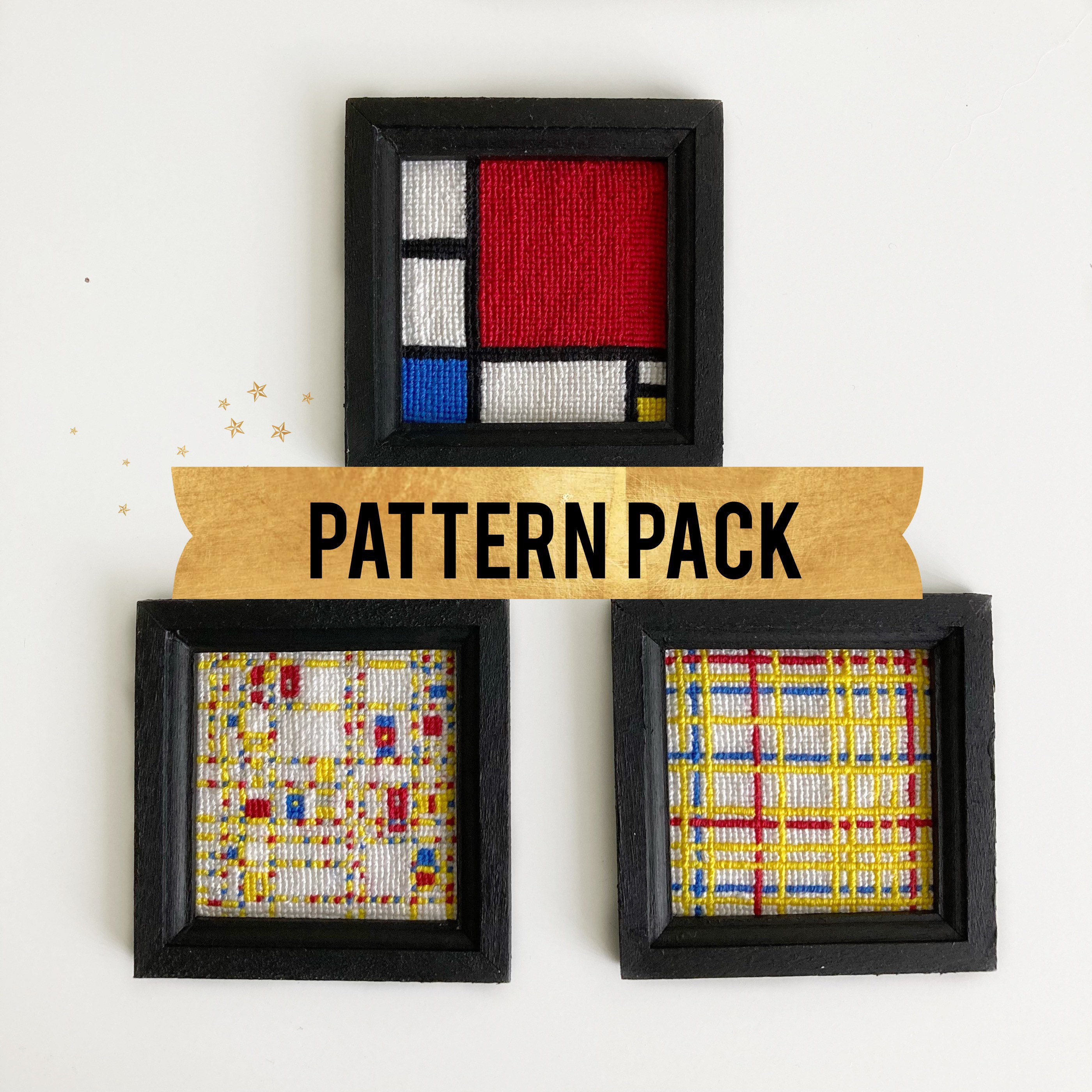 Mondrian Selected Works Cross-stitch Pattern, Mini Art, PDF Download - Etsy