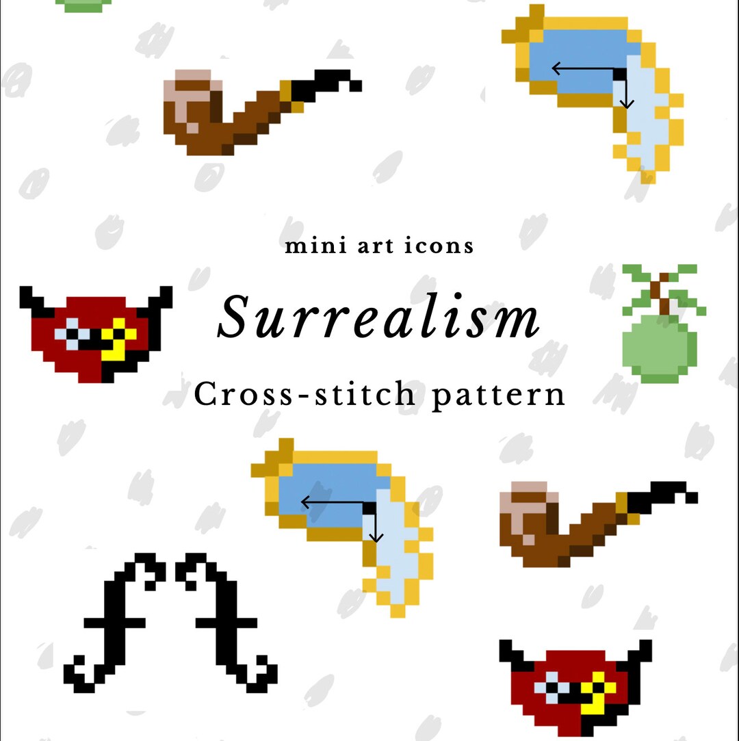 Surrealism Mini Icons Cross-stitch Pattern, Mini Art, PDF Download ...