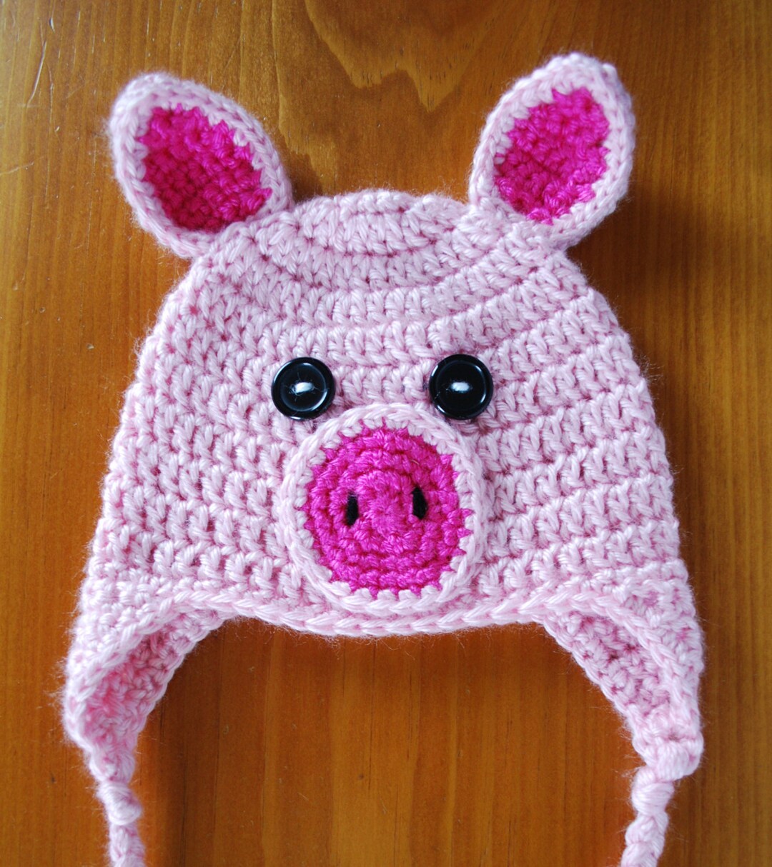 Pig Hat, Piglet Hat, Pig Hat Crochet, Pig Earflap Hat, Crochet Pig ...