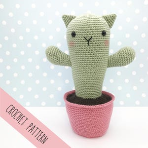 Cactus Crochet Amigurumi PATTERN, Crochet Cactus Cat Catcus Pattern ...