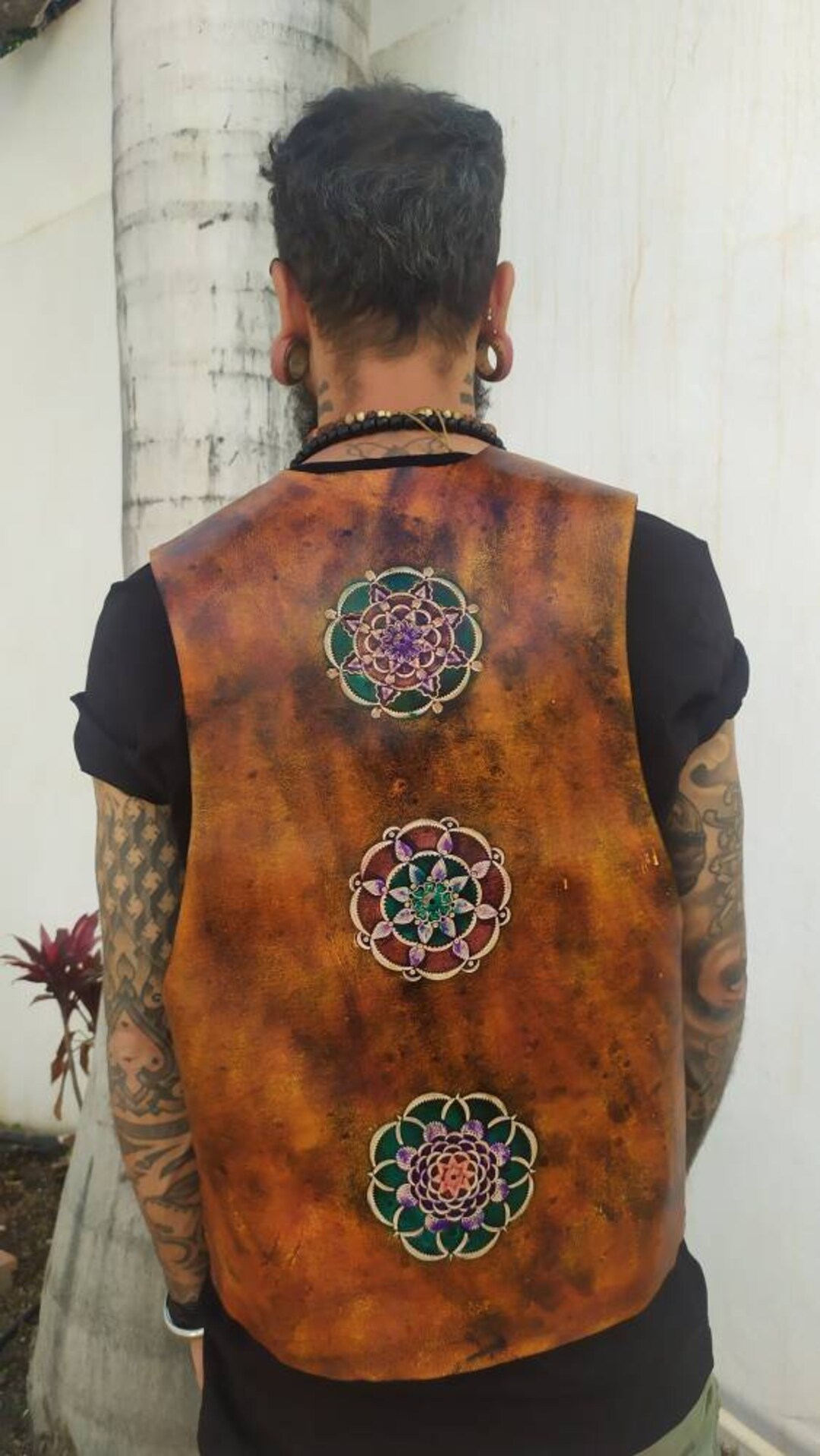 Leather Vest, Men's Vests, Sacred Geometry Vest. - Etsy