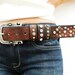 Leather Belt, Rustic Leather Belt,belt Leather Tacks, Woman Leather ...