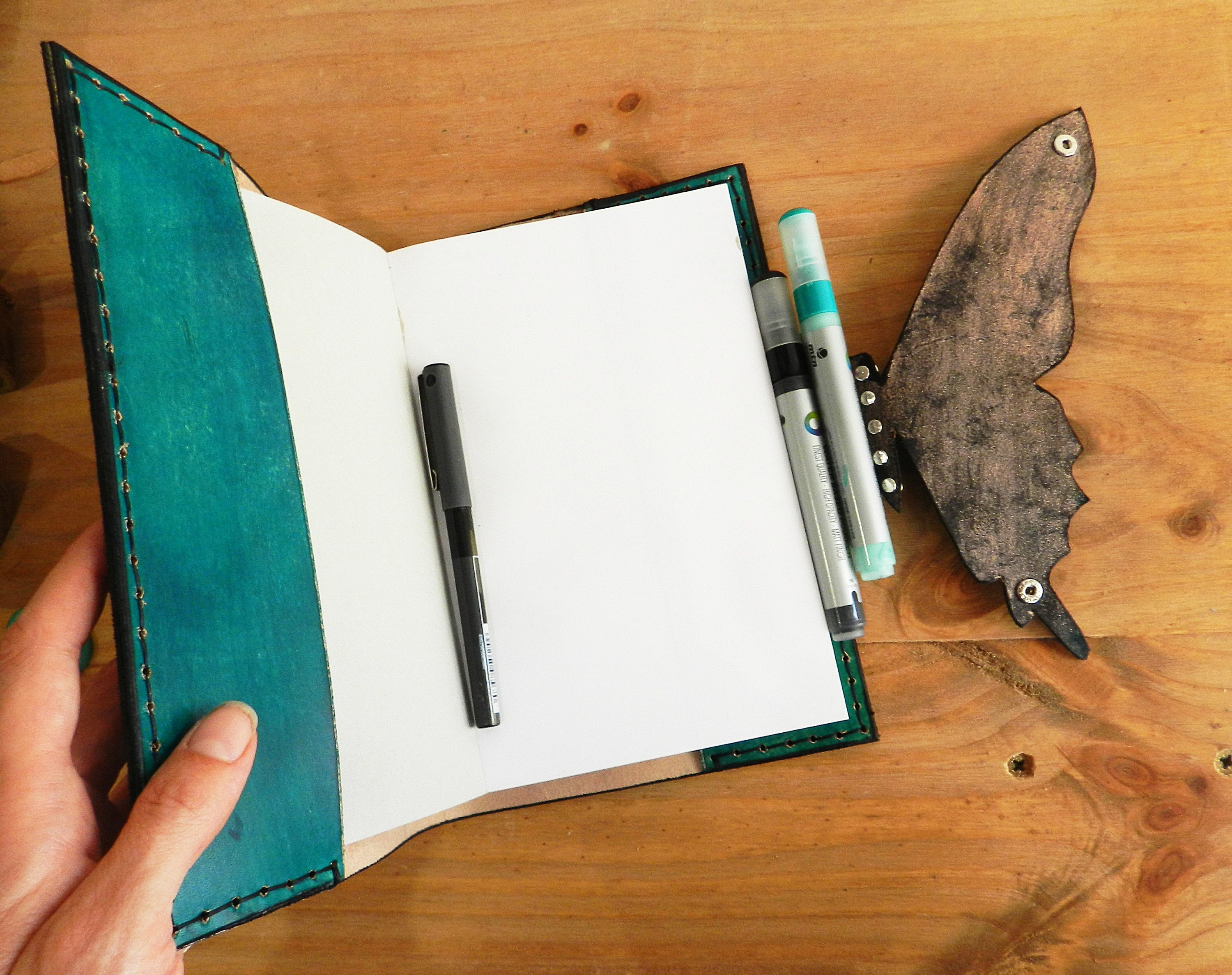 Butterfly Notebooks Leather Notebooks Personalized Leather | Etsy