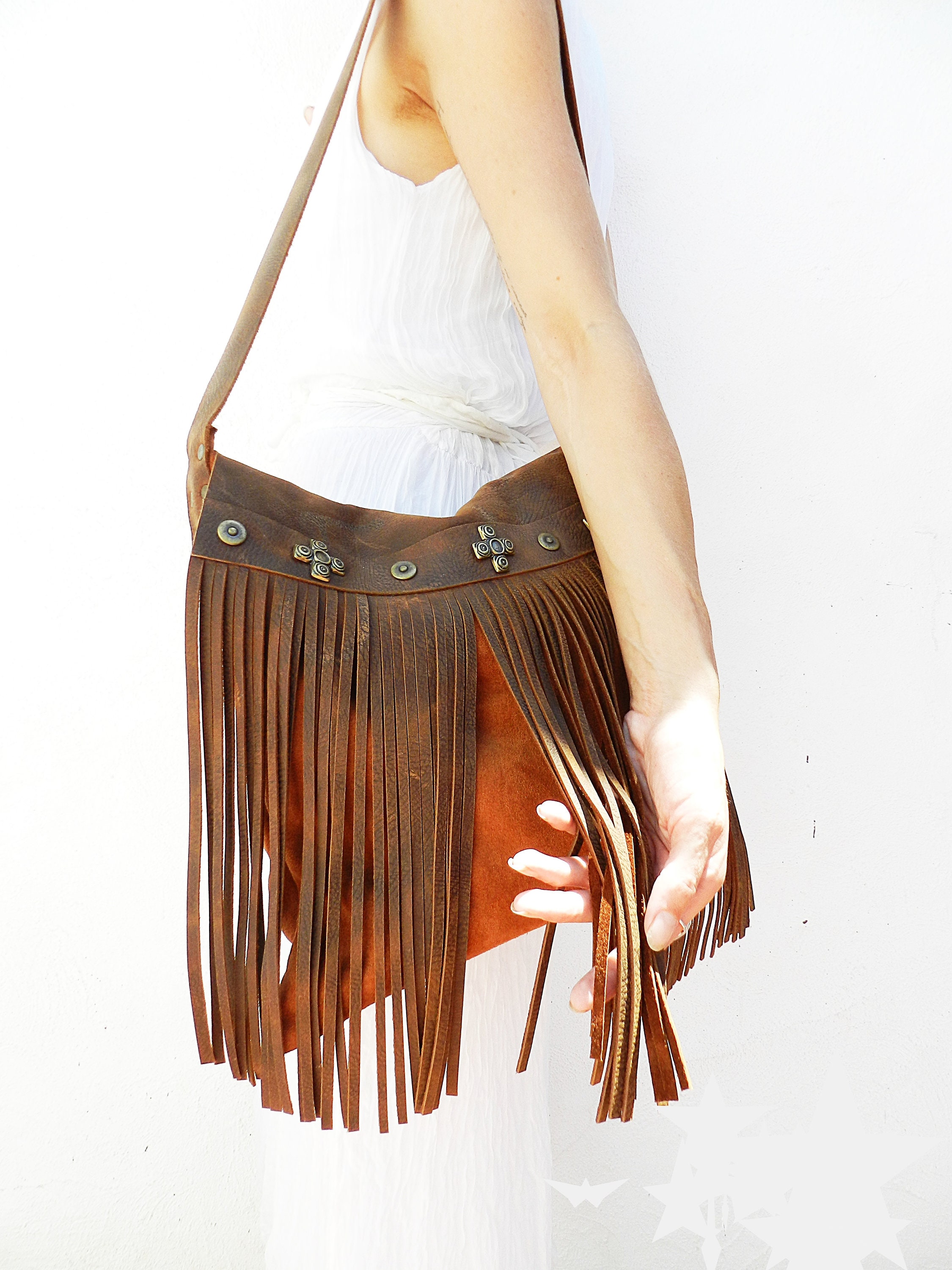 Leather bag Boho leather bag Brown leather bags leather bag | Etsy