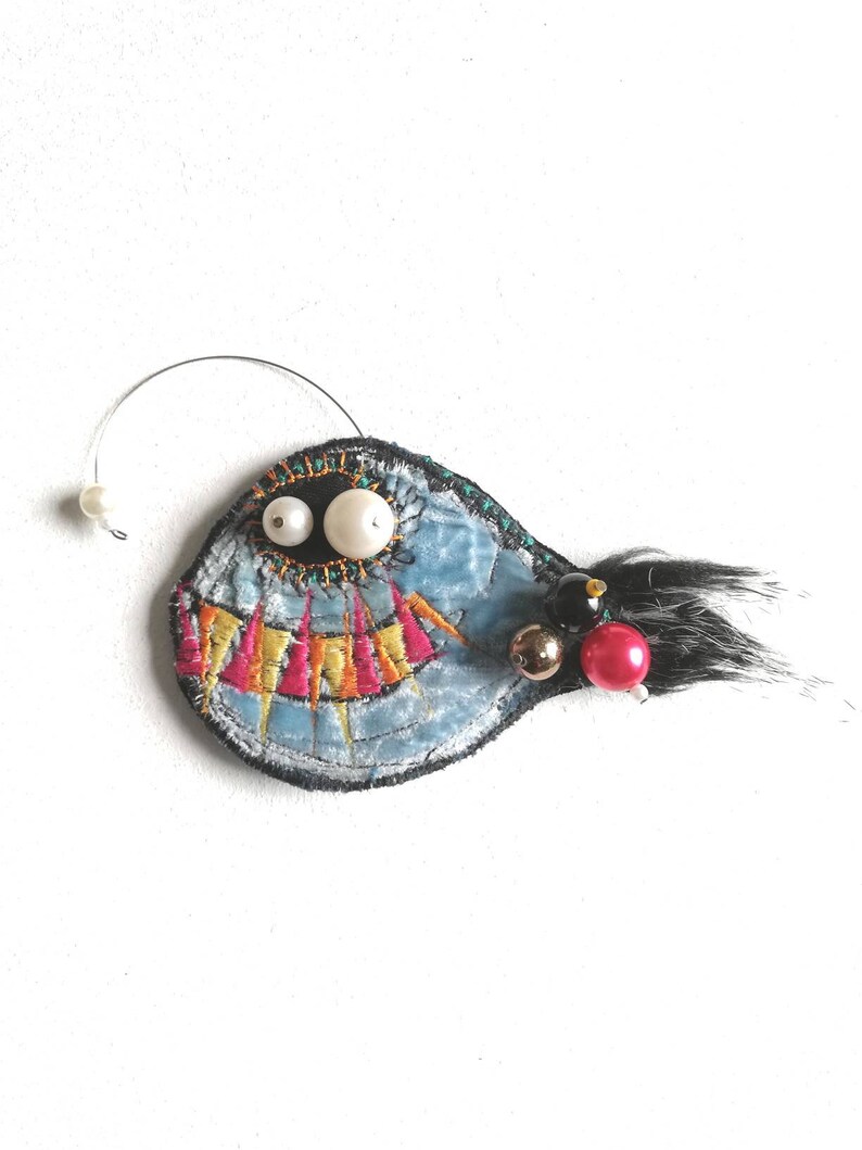 Upcycled Brooch Funny Fish Boho Jewels Boho Chic Brooch - Etsy