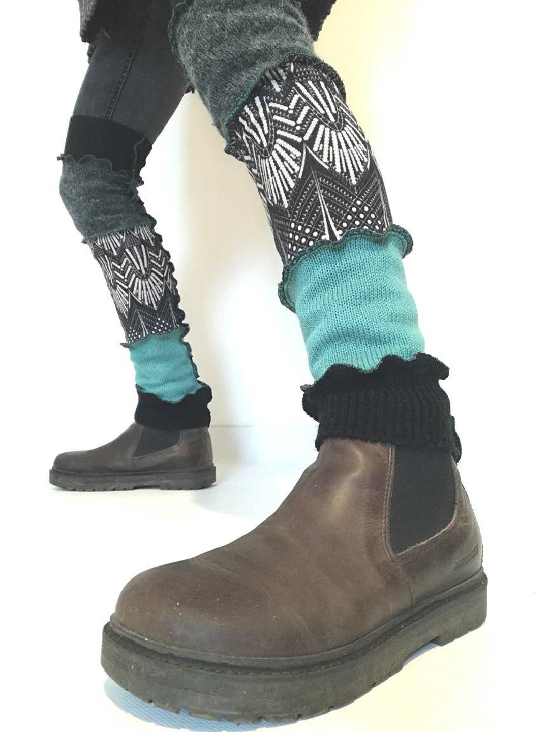 Leg Warmers, Wool Patchwork Warmers, One of a Kind - Etsy