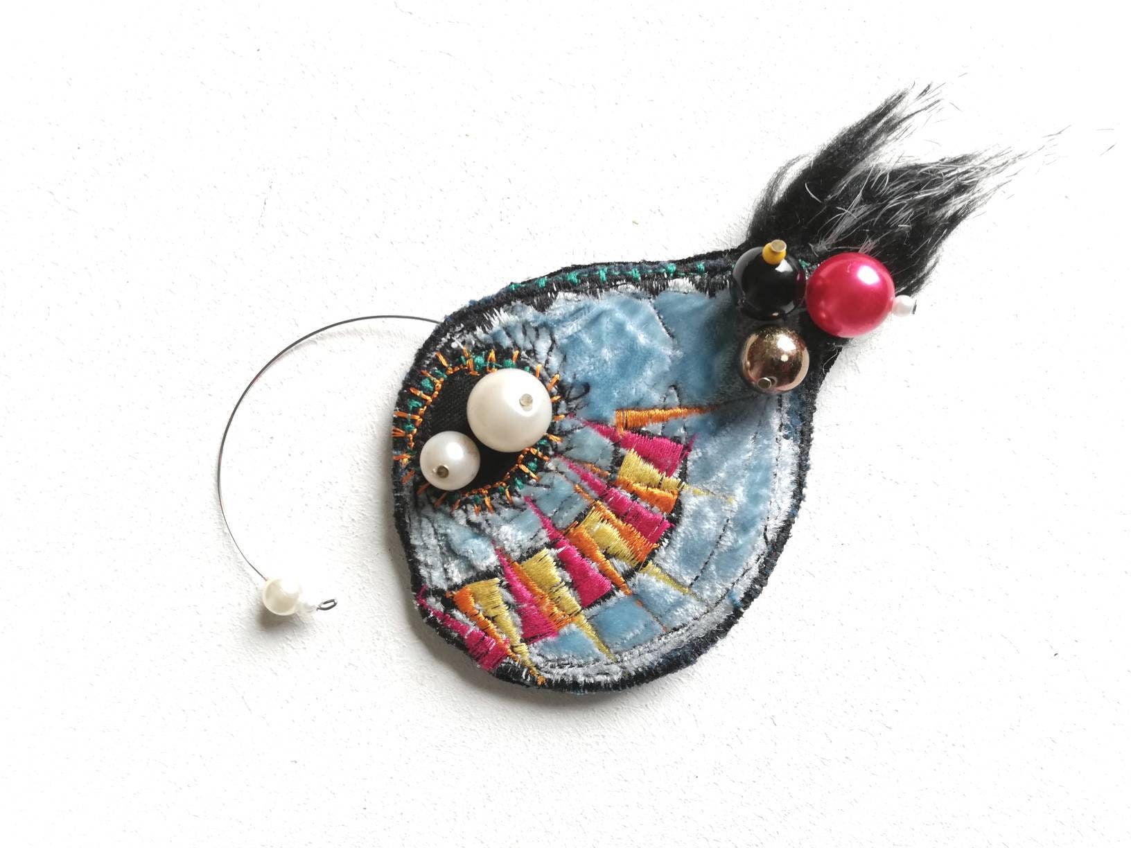 Upcycled Brooch Funny Fish Boho Jewels Boho Chic Brooch - Etsy