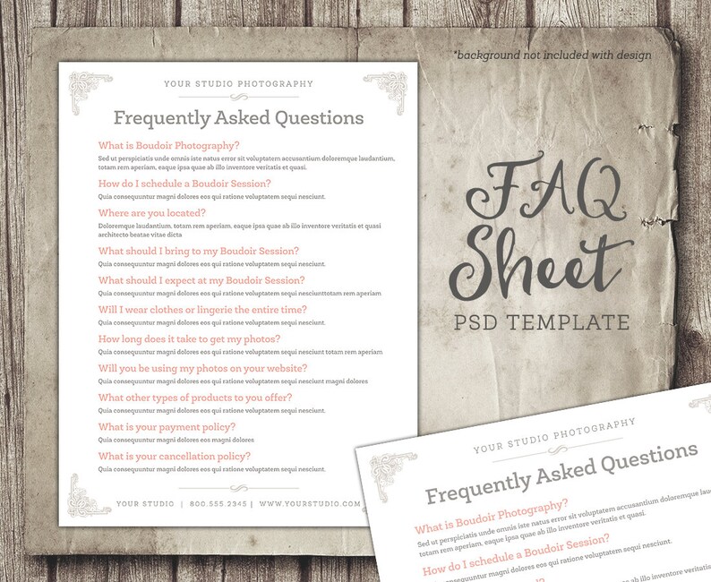 FAQ Marketing Template Q&A Information Template Brochure | Etsy