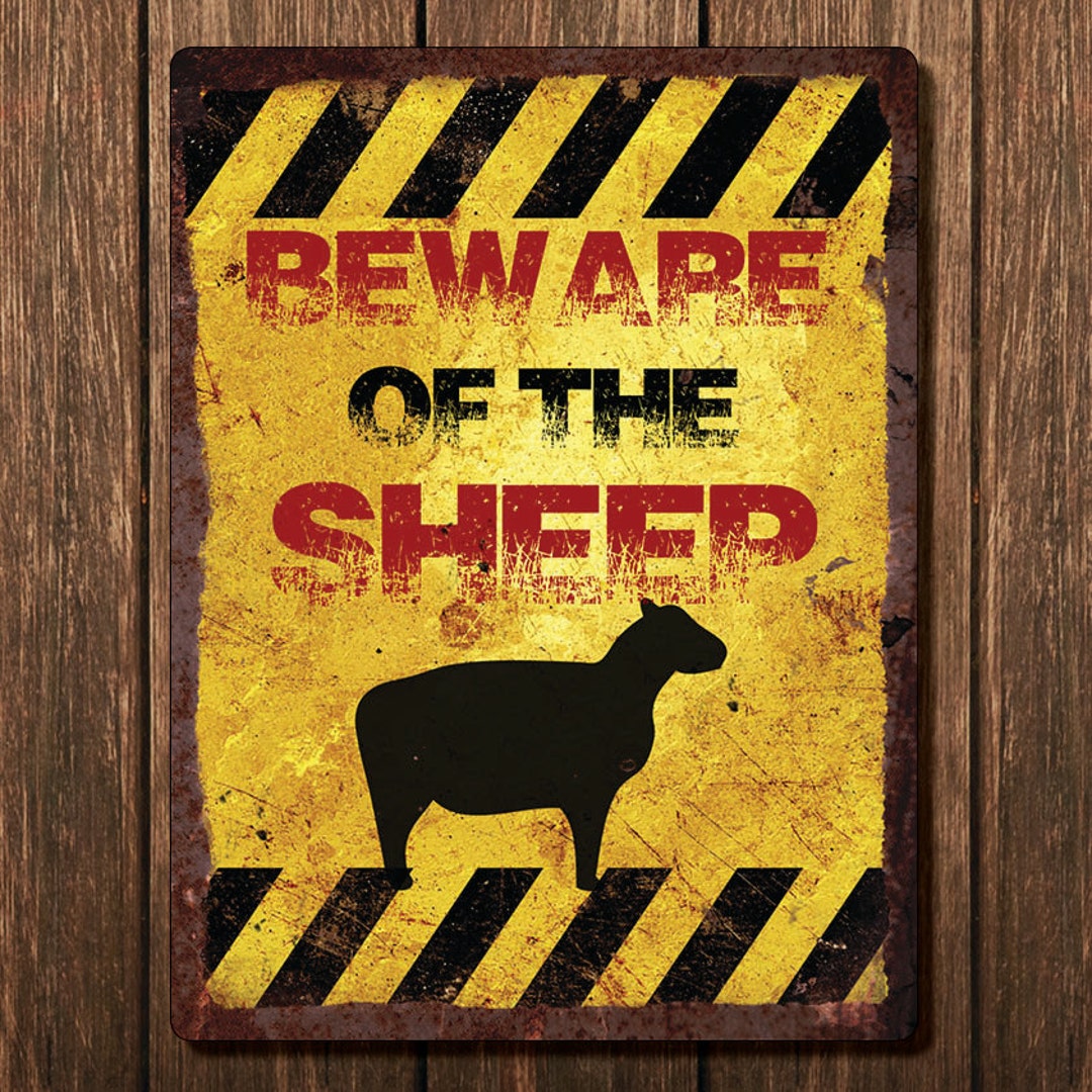 Vintage Metal Wall Sign Beware of the Sheep BEWARE00022 - Etsy